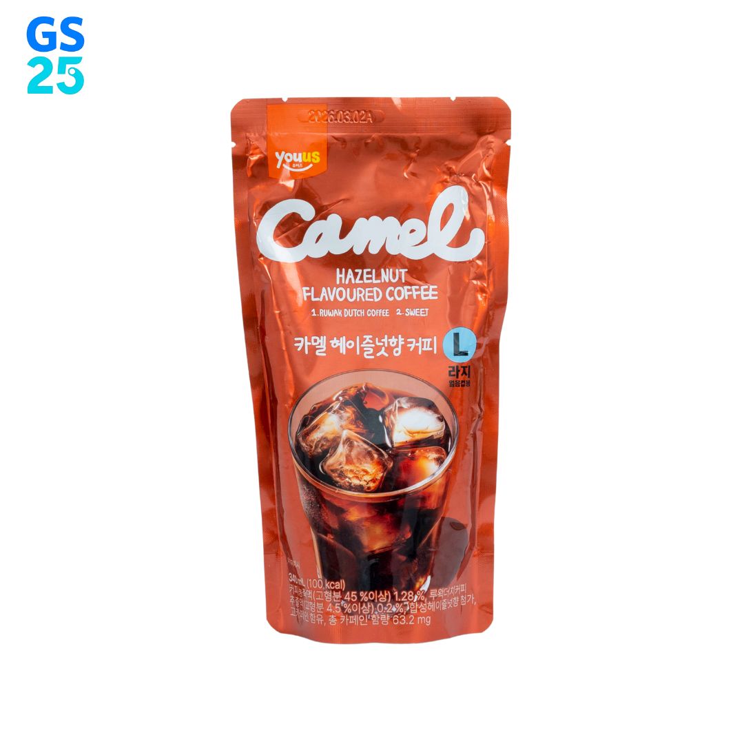 GS25 - Cà Phê Đóng Gói Youus Camel Hazelnut Flavor Coffee 340ml